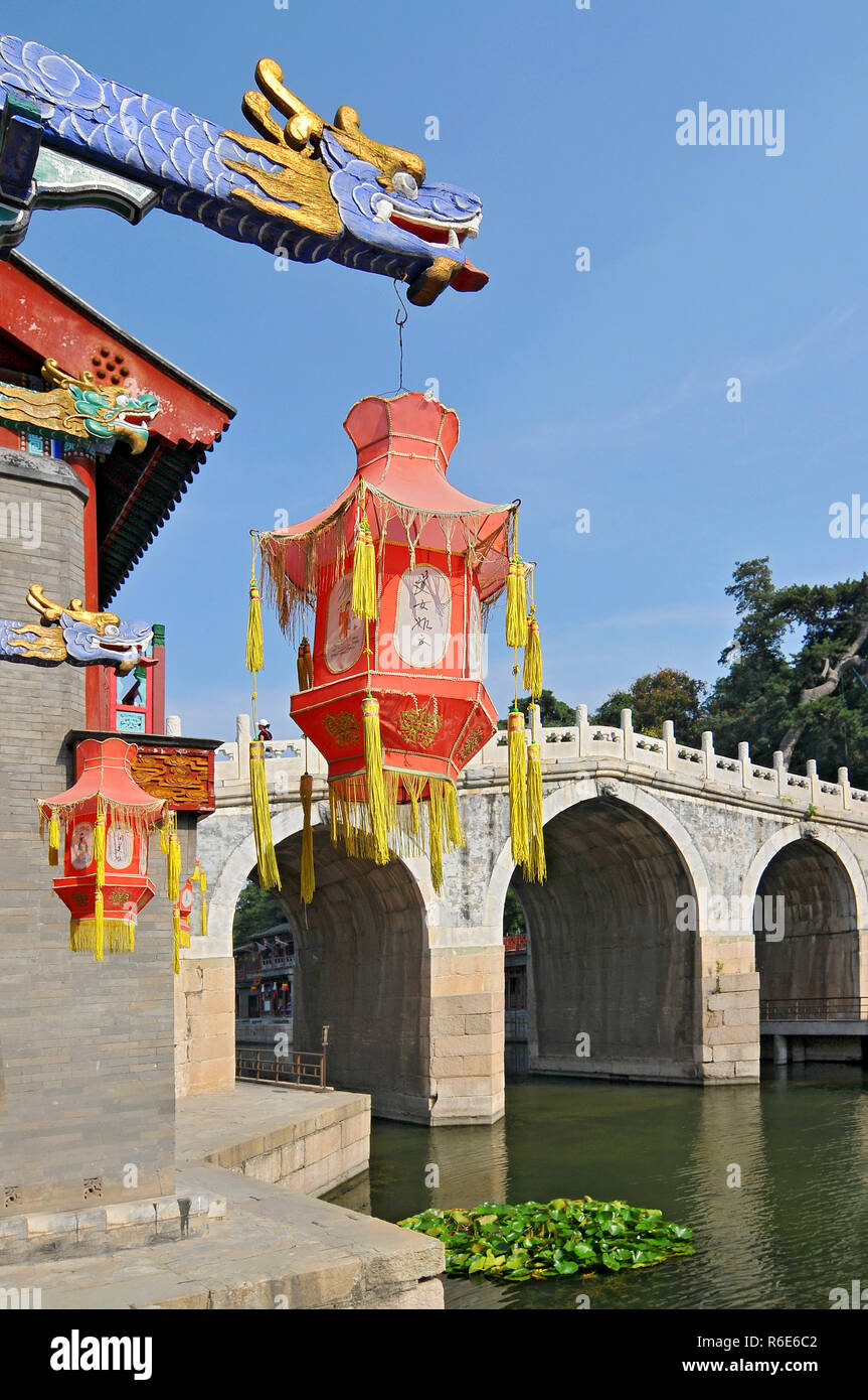Suzhou Market Street In Summer Palace, Beijing, China Along The Back ...