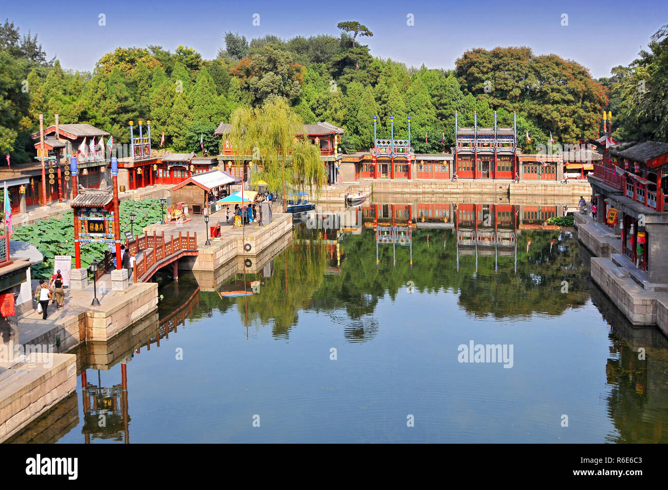 Suzhou Market Street In Summer Palace, Beijing, China Along The Back ...