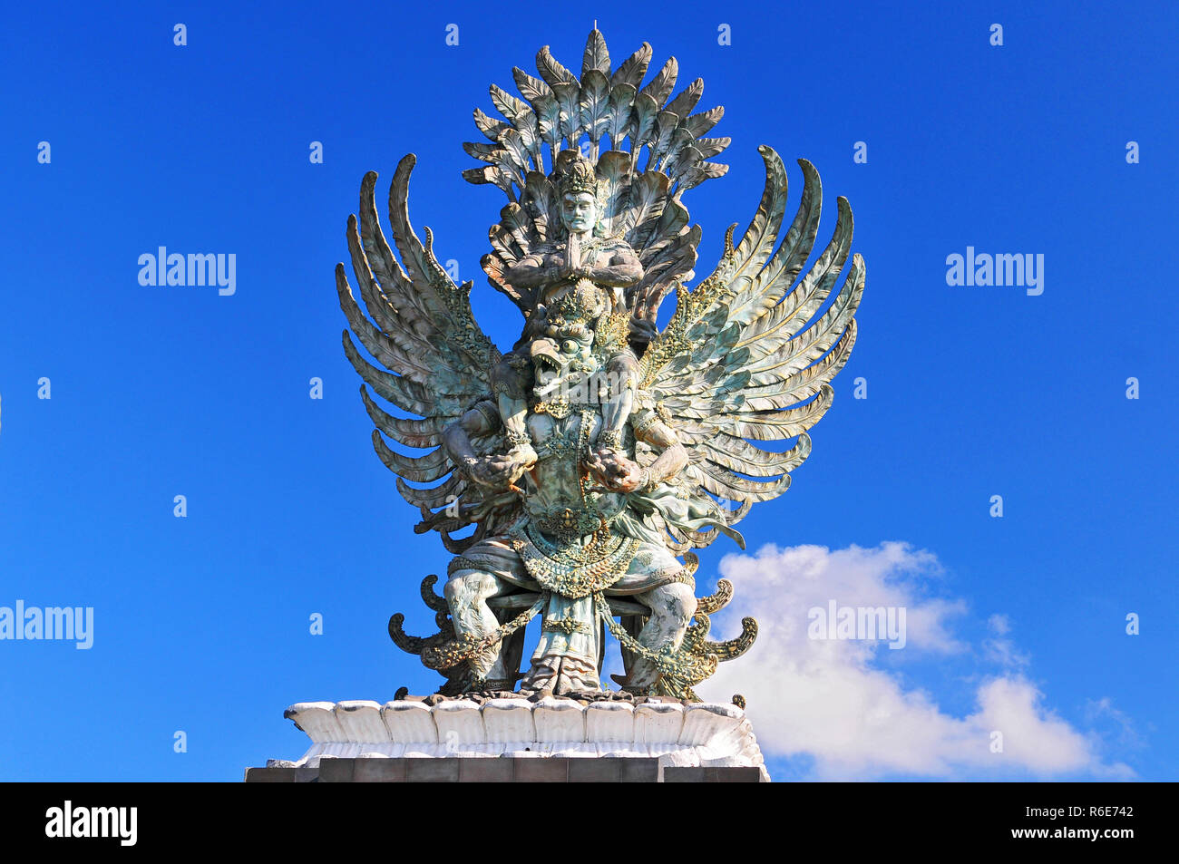 Statue Of Wisnu, Hindu Deity, Being Transported On Back Of Giant Bird ...