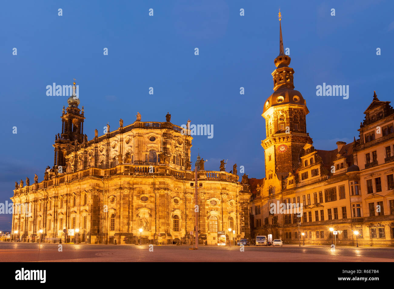 Cathedral holy trinity katholische hofkirche hi-res stock photography ...