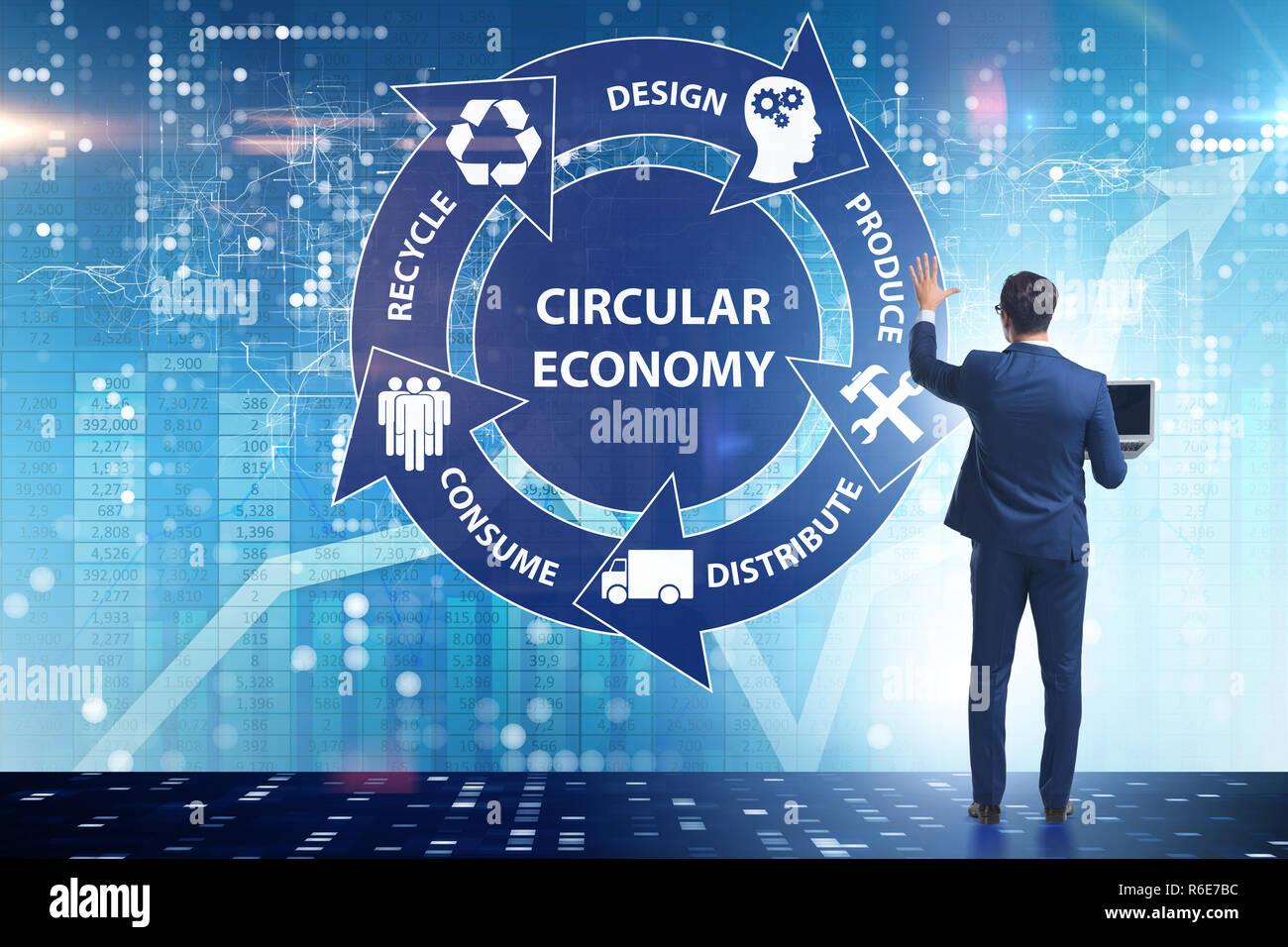 Concept of circular economy with businessman Stock Photo - Alamy
