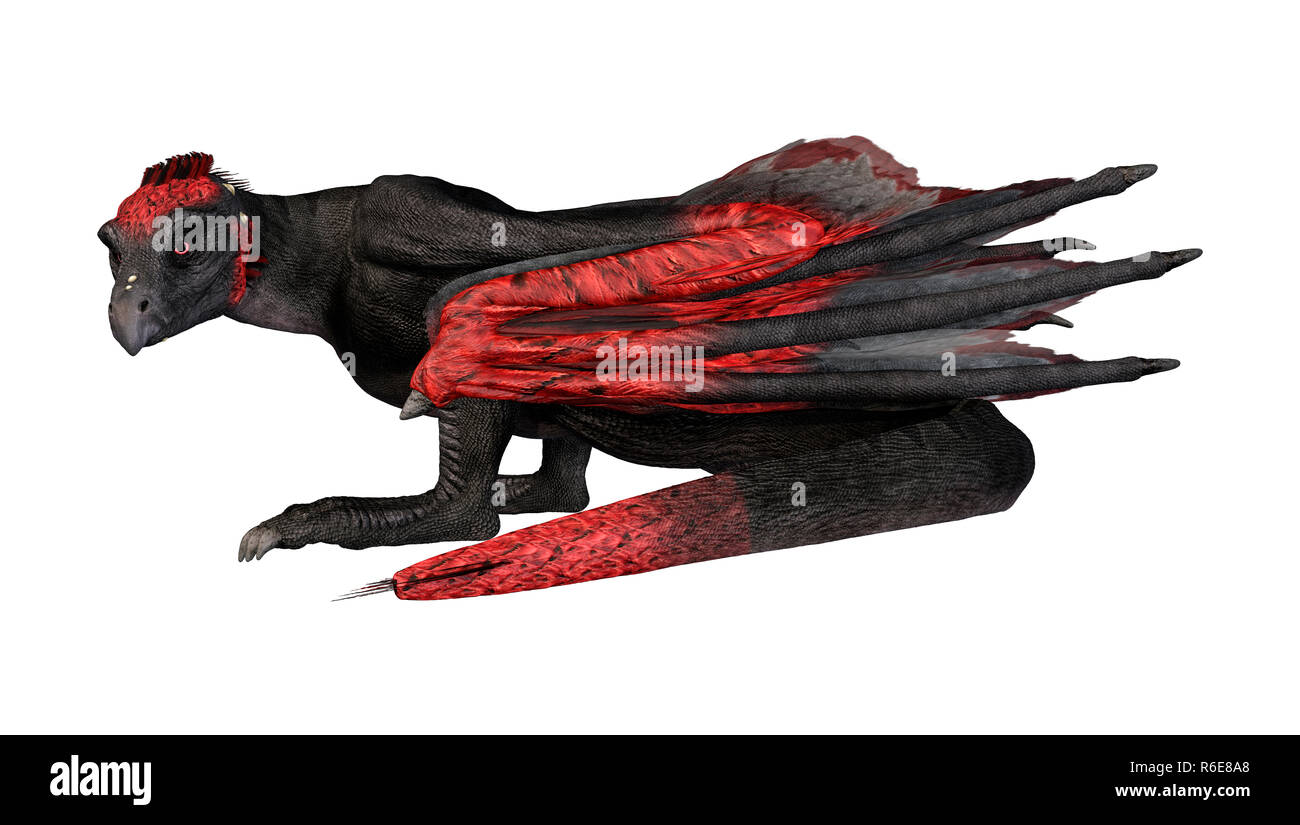 3D Rendering Fantasy Dragon on White Stock Photo - Alamy