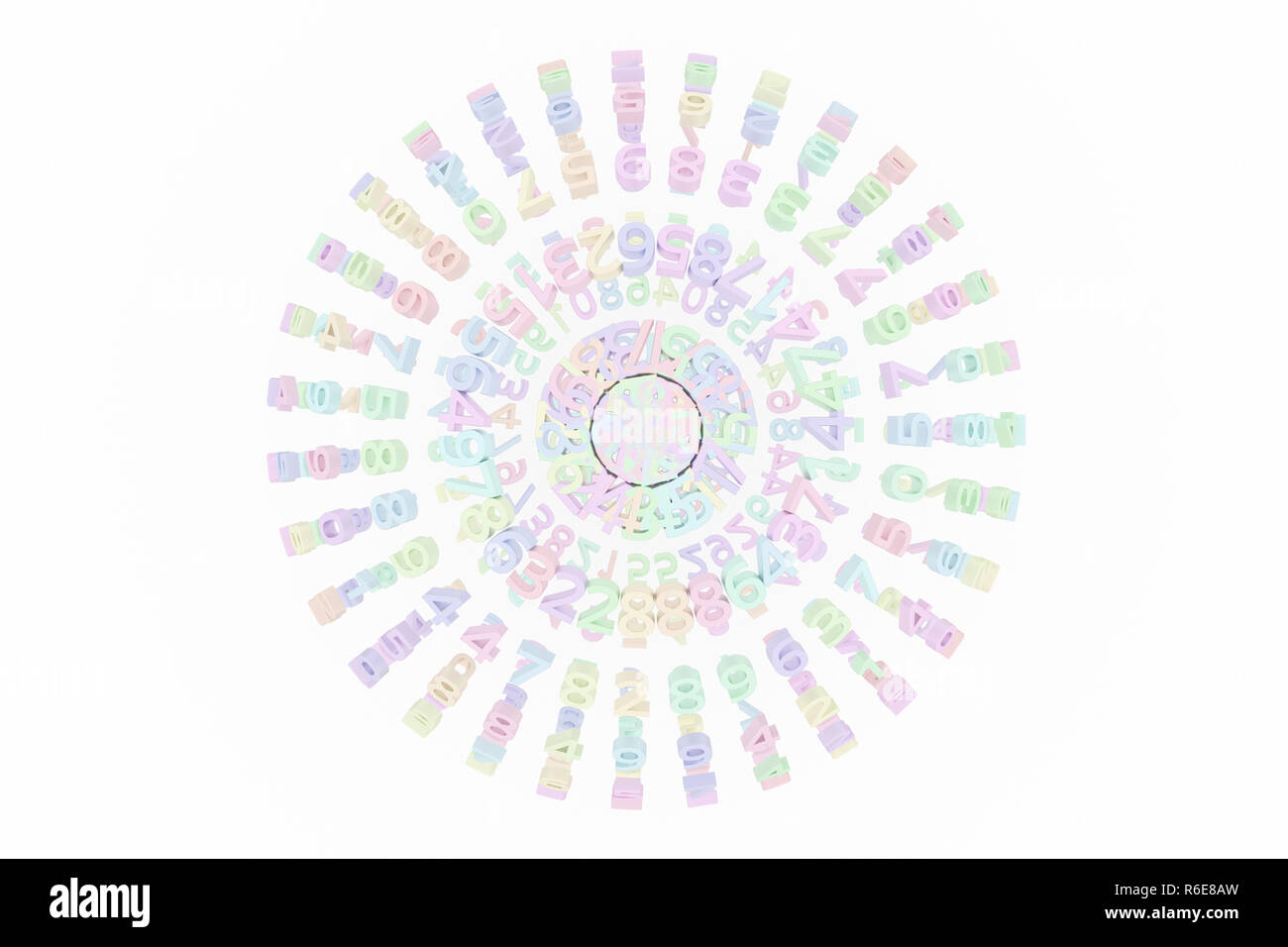 Made up from number character sphere or planet, illustrations of CGI ...