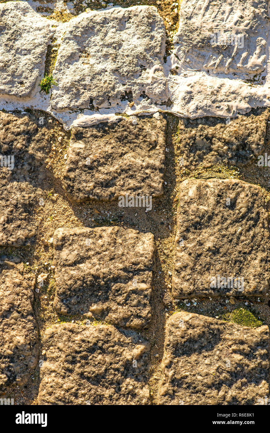Wall Of Rough Stones Stock Photo - Alamy