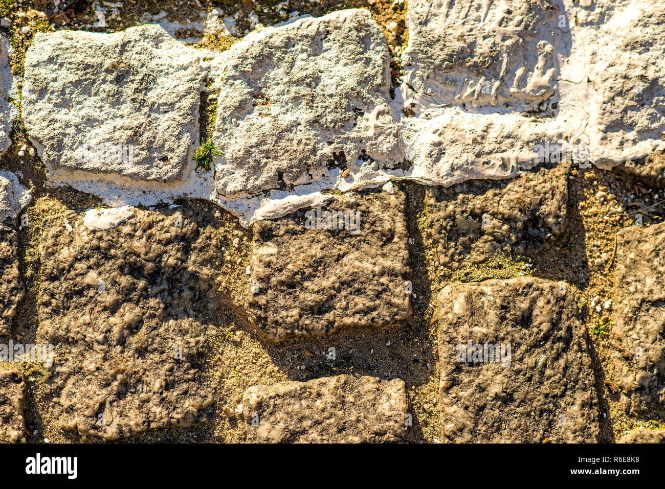 Wall Of Rough Stones Stock Photo - Alamy