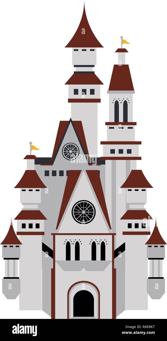 Exterior view of medieval castle Stock Vector Images - Alamy