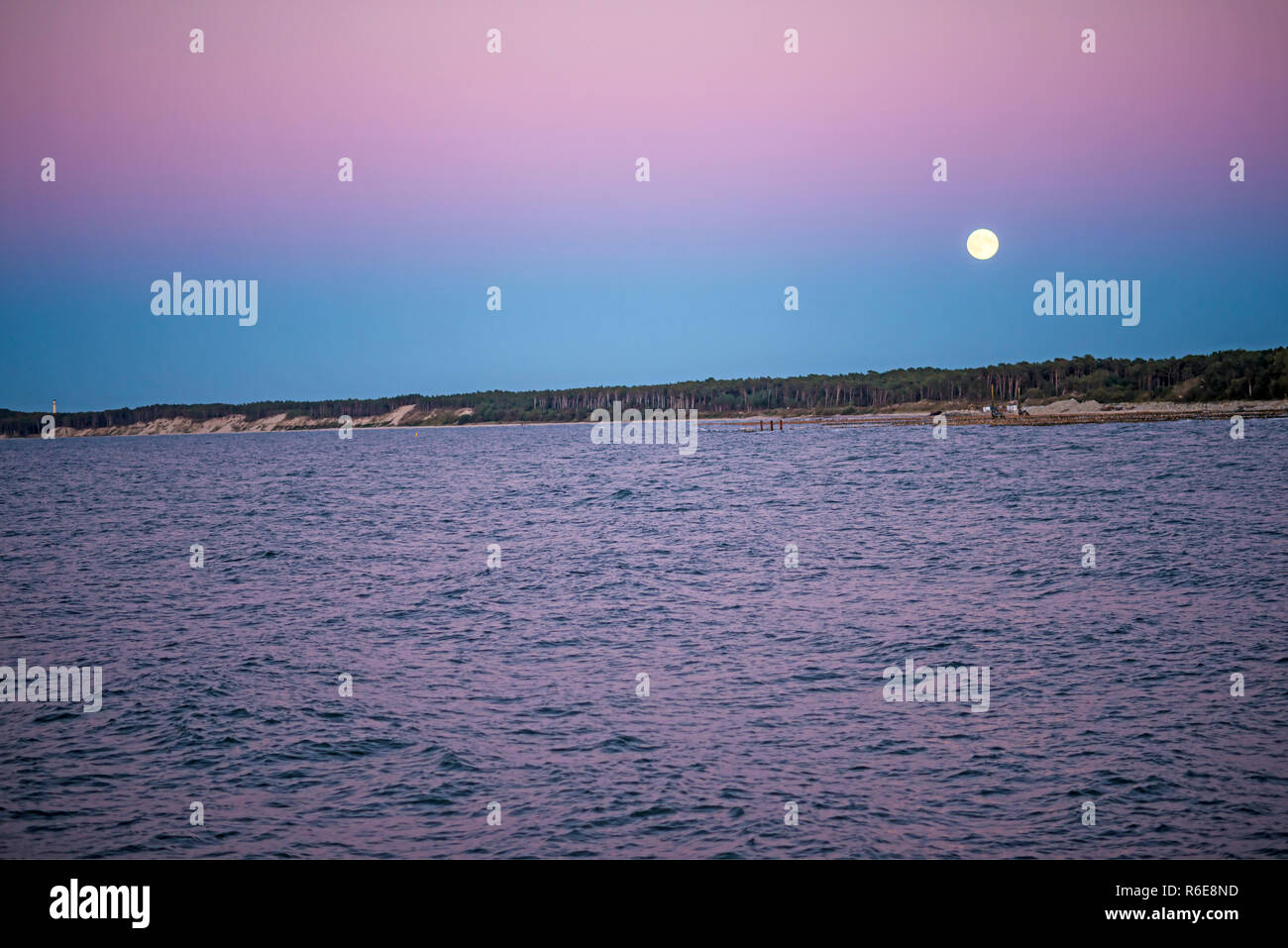 Full moon over baltic sea hi-res stock photography and images - Alamy