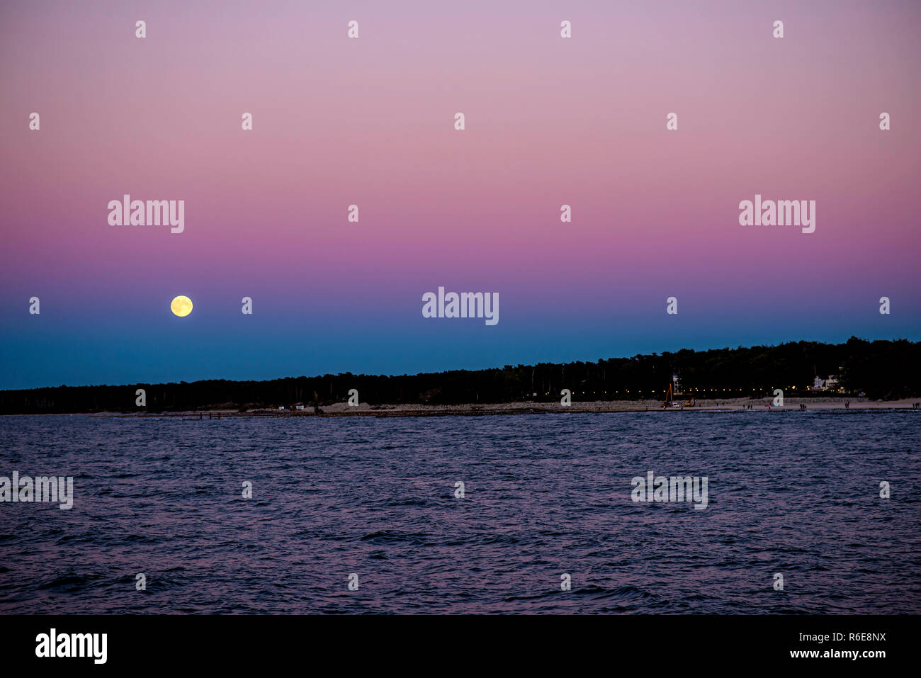 Full moon over baltic sea hi-res stock photography and images - Alamy