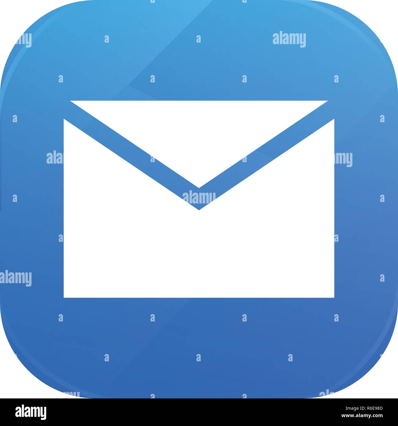 Envelope flat icon, mail glossy icon isolated on white background Stock ...