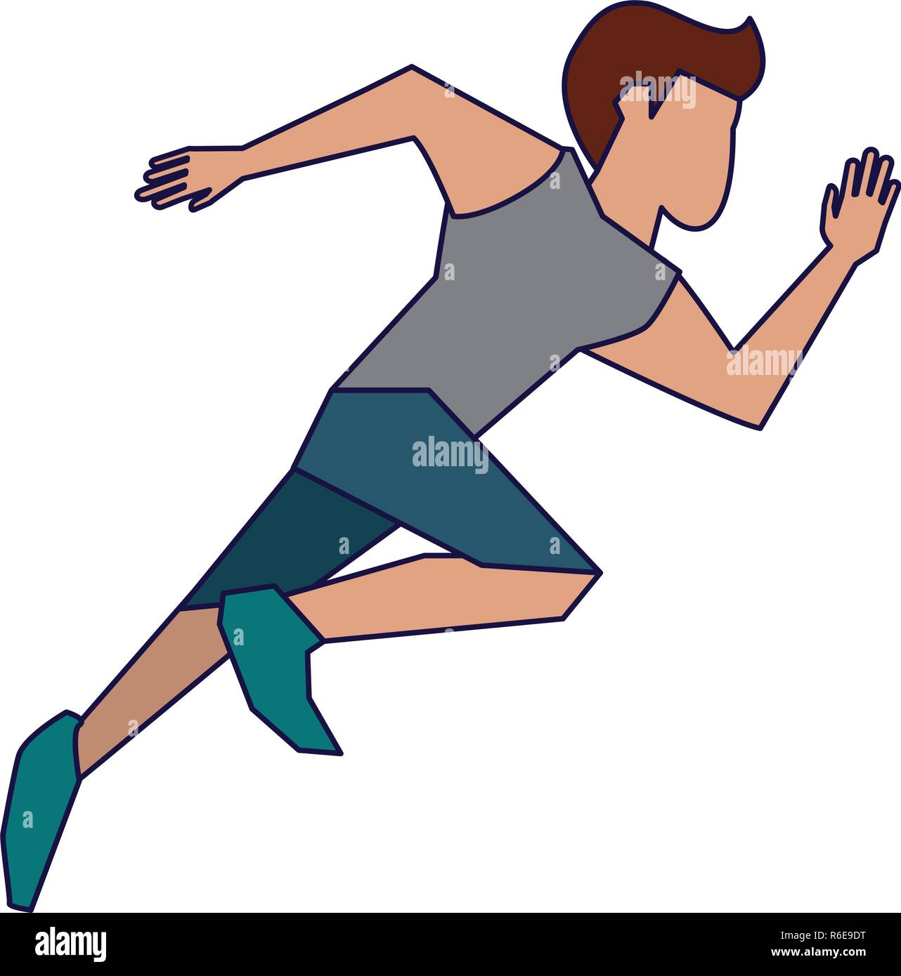 Fitness man running blue lines Stock Vector Image & Art - Alamy