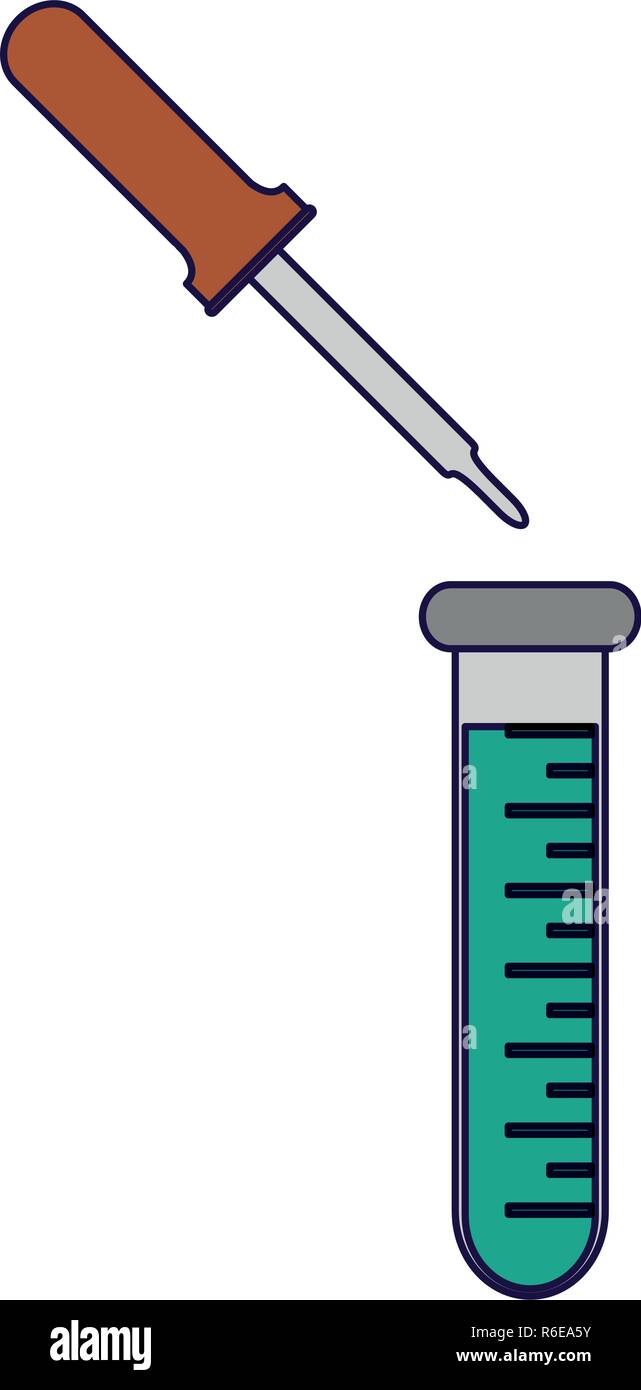 Dropper and test tube blue lines Stock Vector Image & Art - Alamy