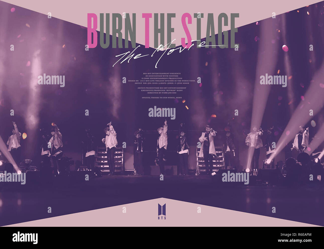 BURN THE STAGE: THE MOVIE, South Korean poster, South Korean boy band BTS, 2018. © Trafalgar ...