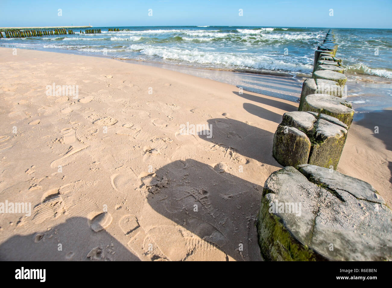 Groins In The Baltic Sea Stock Photo - Alamy