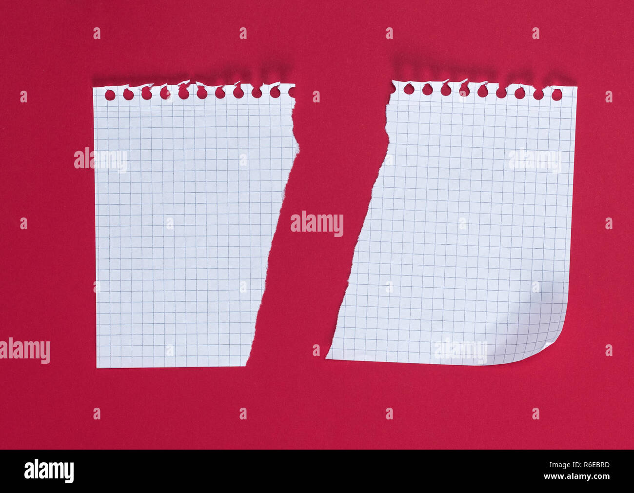Torn writing paper on white hi-res stock photography and images - Alamy