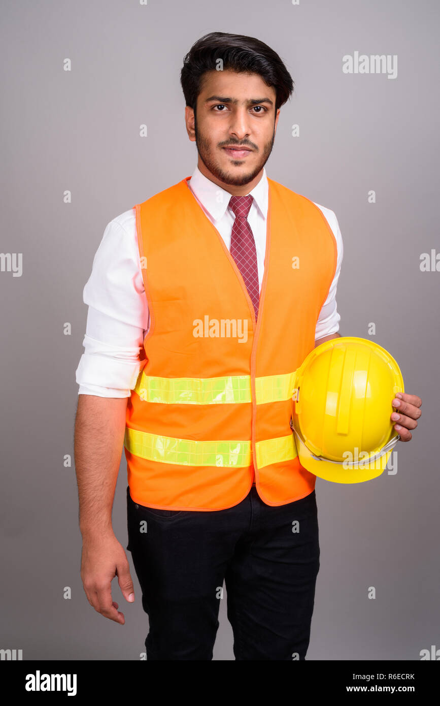 Portrait of Indian man construction worker businessman Stock Photo - Alamy