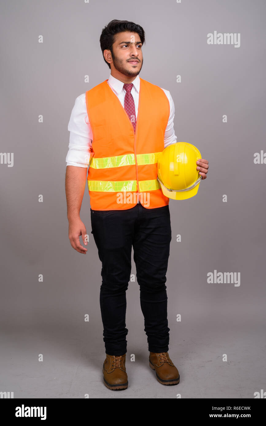 Portrait of Indian man construction worker businessman Stock Photo - Alamy