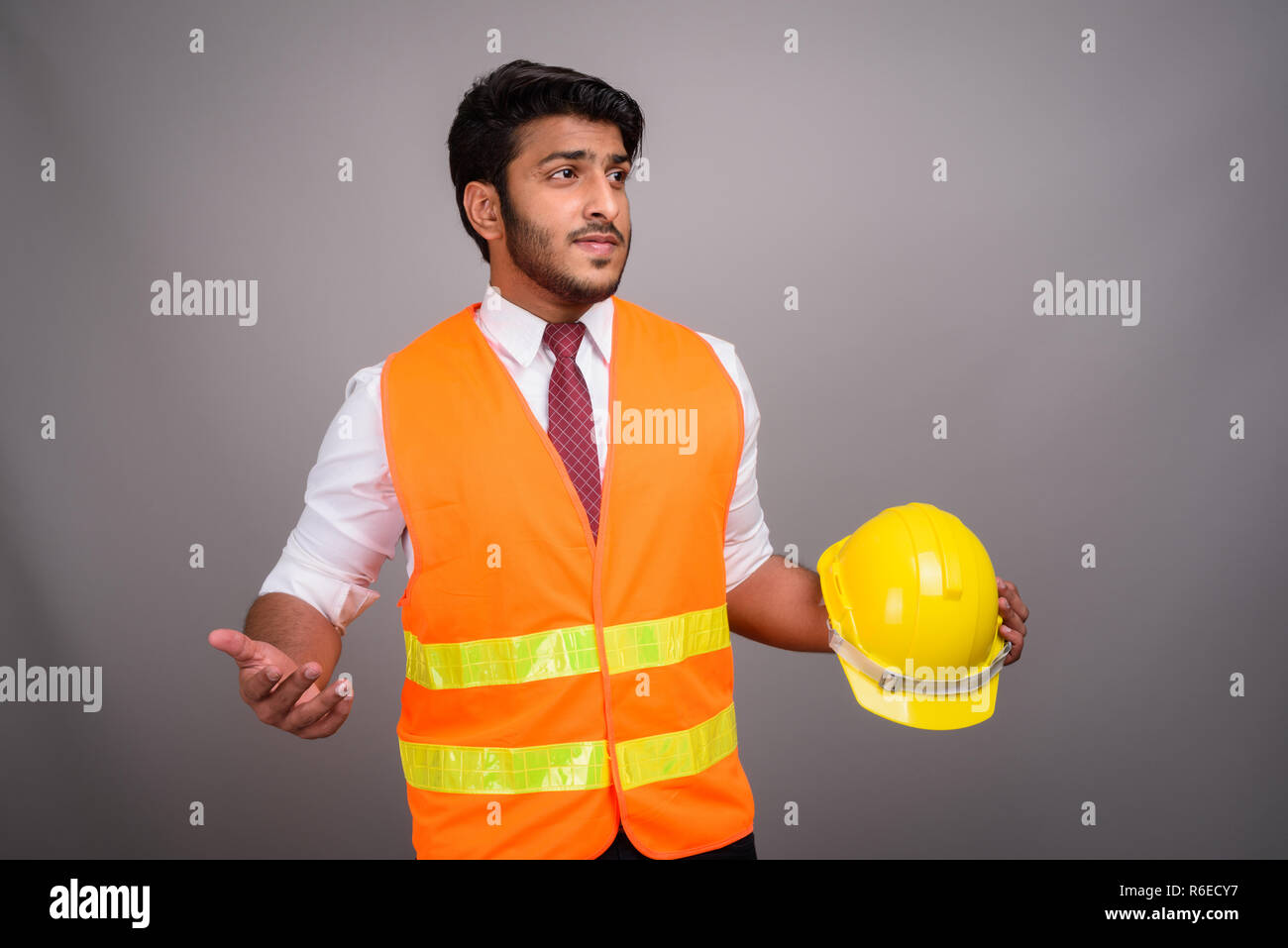 Portrait of Indian man construction worker businessman Stock Photo - Alamy