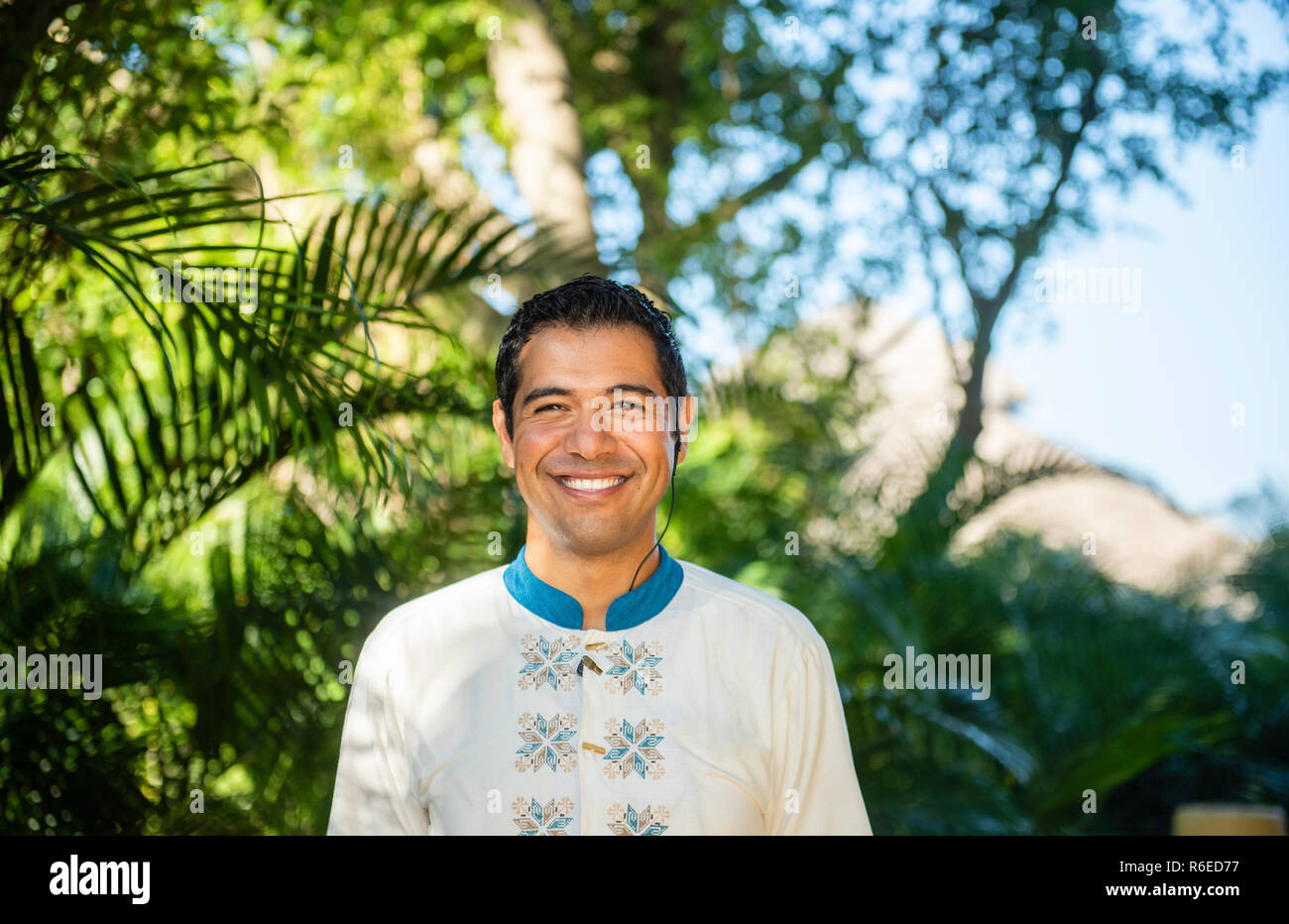 Happy, Smiling, Handsome & Friendly Mexican Man Working in a Resort ...