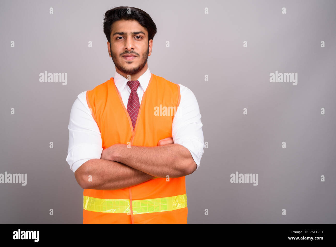 Portrait of Indian man construction worker businessman Stock Photo - Alamy