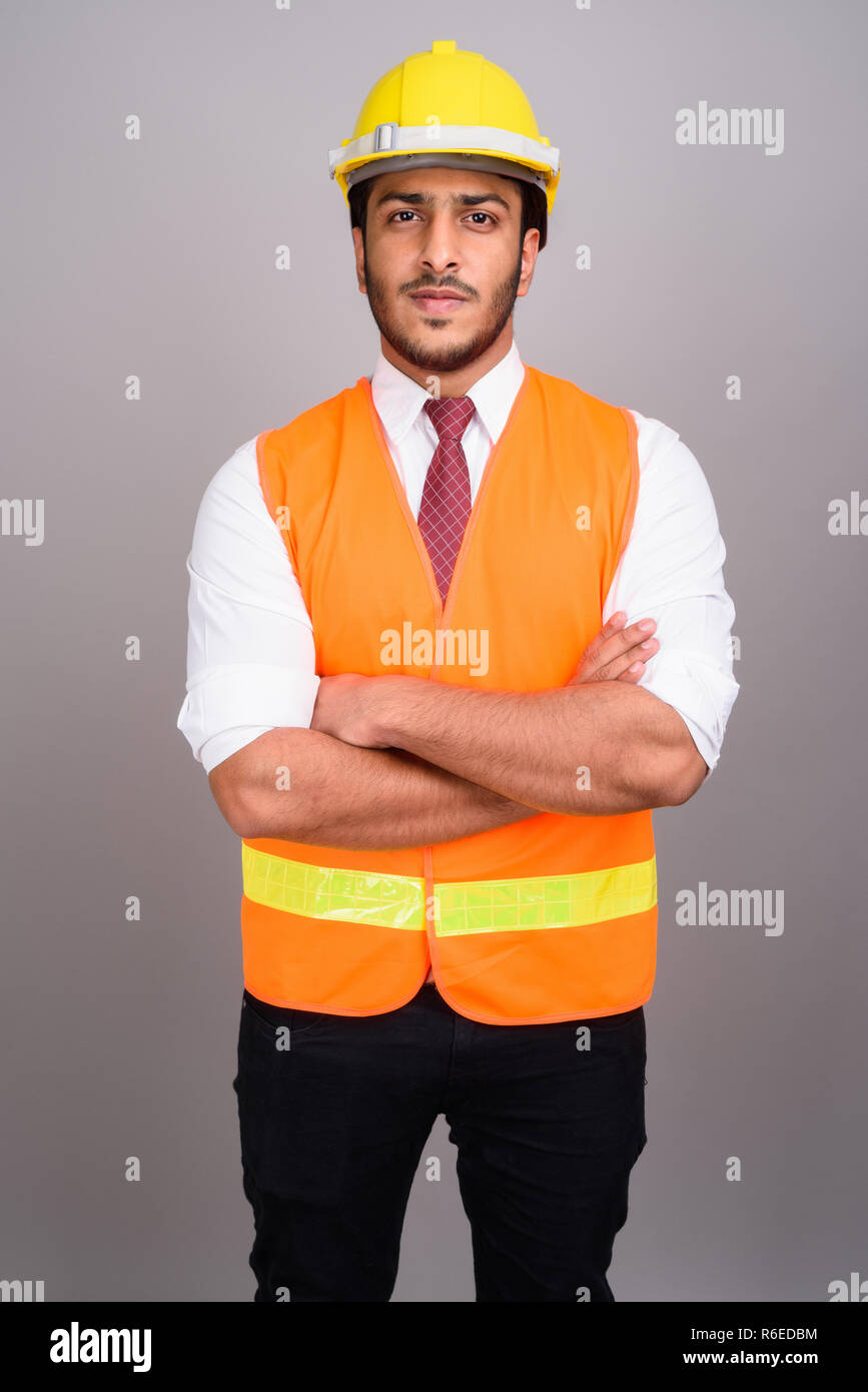 Portrait of Indian man construction worker businessman Stock Photo - Alamy