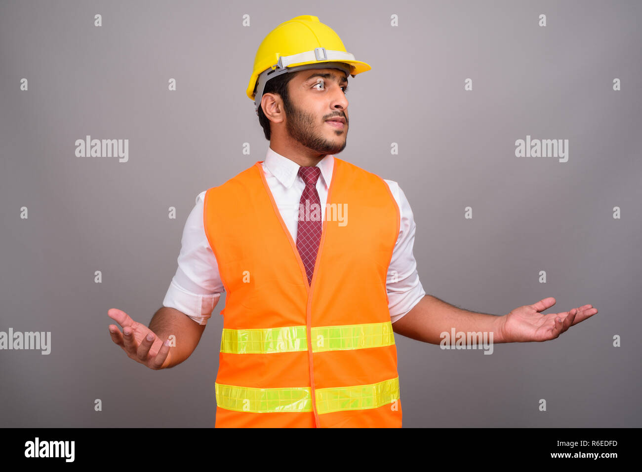 Portrait of Indian man construction worker businessman Stock Photo - Alamy