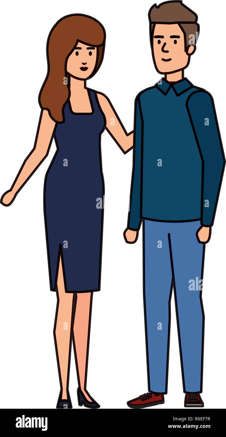 couple avatar characters icons vector illustration design Stock Vector ...