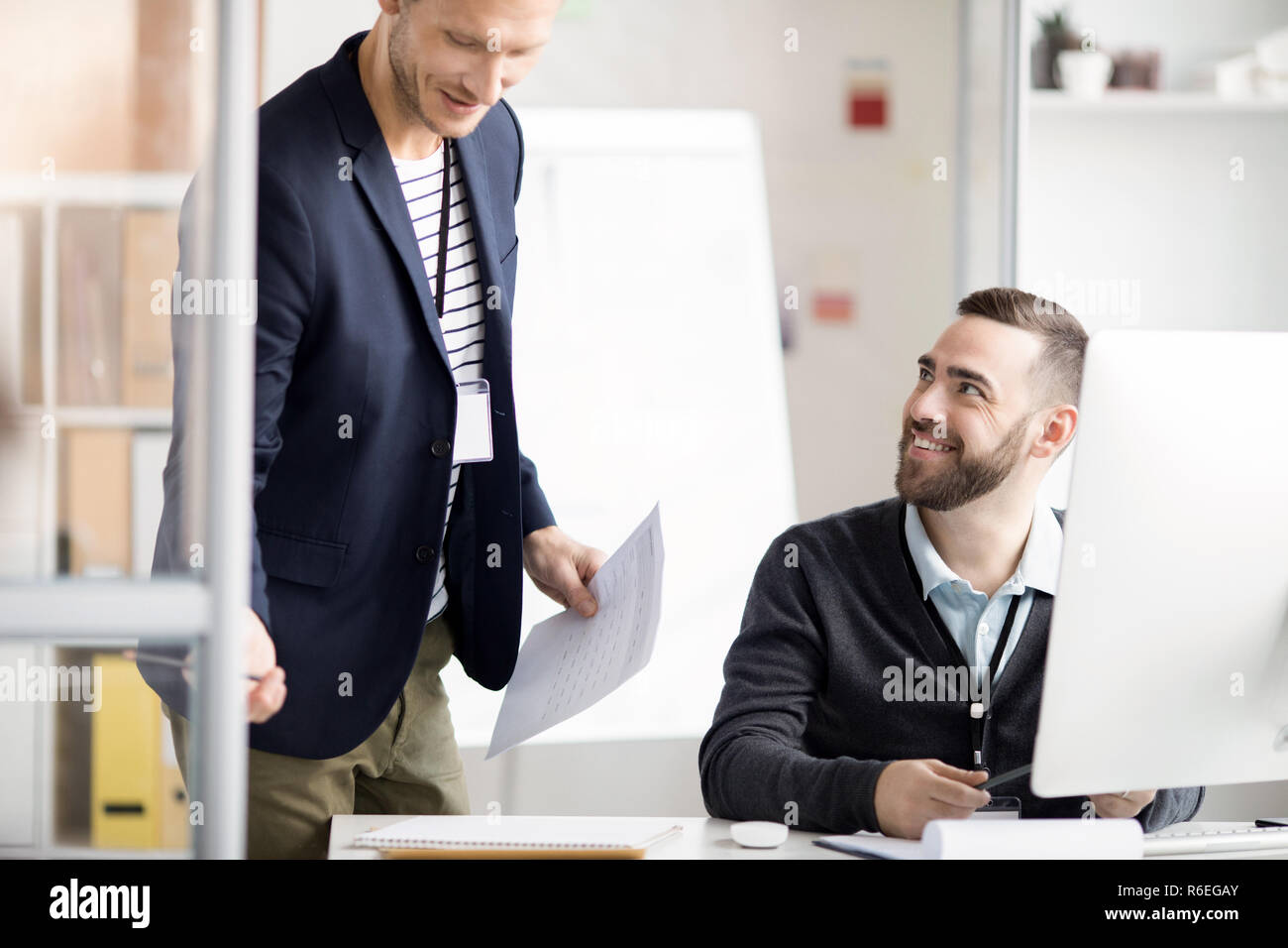 Two Colleagues in Office Stock Photo - Alamy