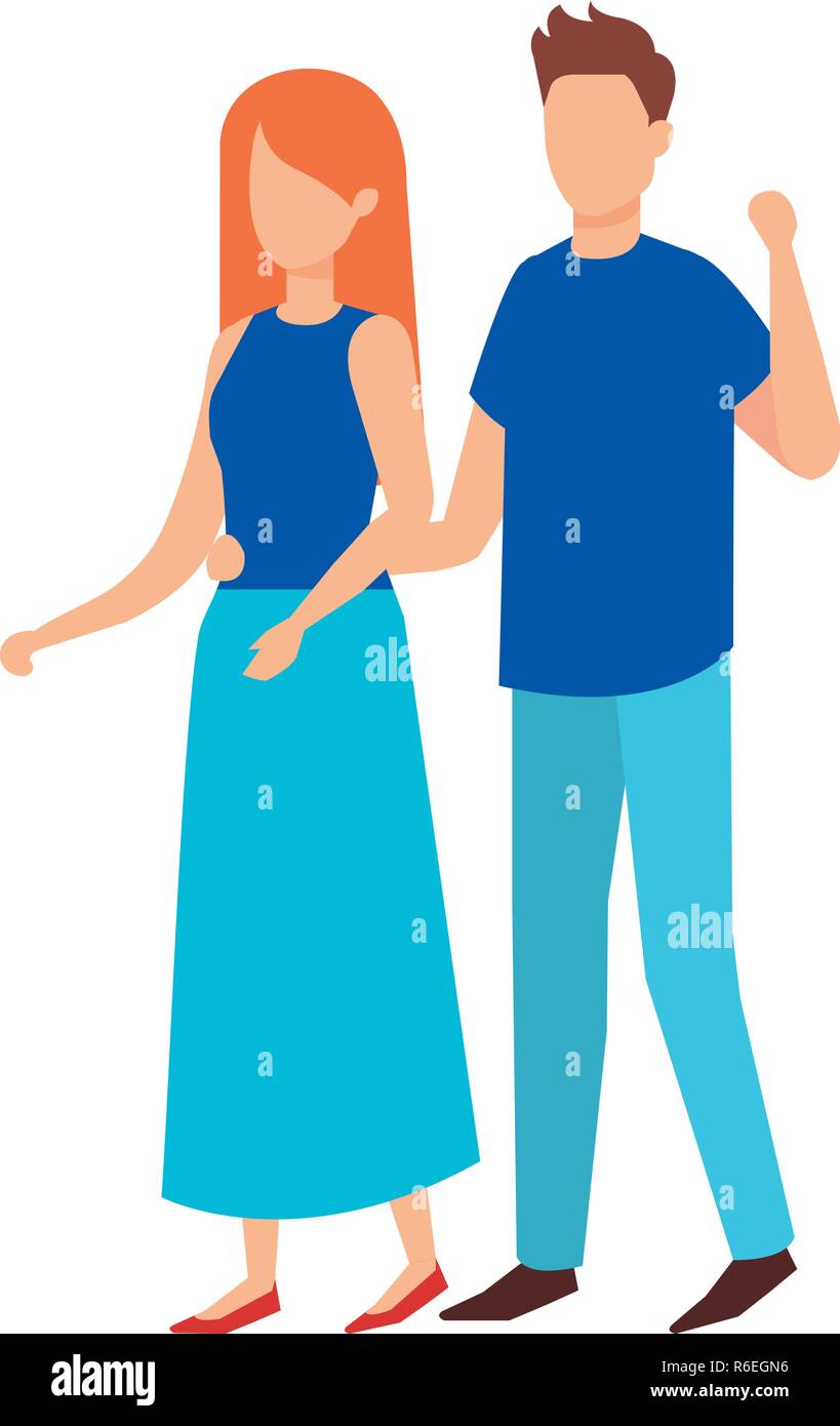 couple avatar characters icons vector illustration design Stock Vector ...
