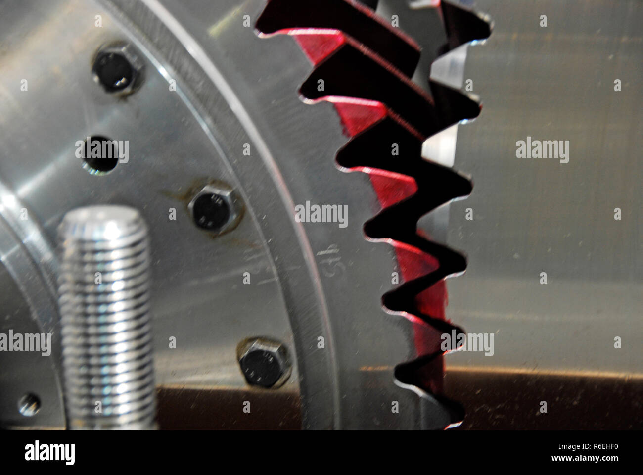 Geer-Wheel gear gear-pinion closeup Stock Photo - Alamy
