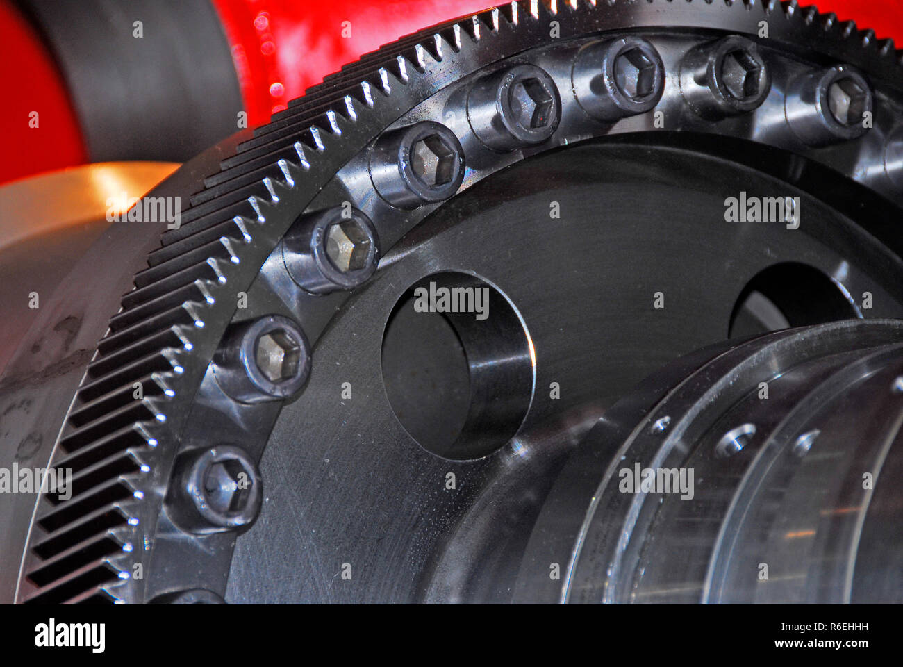 Geer-Wheel gear gear-pinion closeup Stock Photo - Alamy