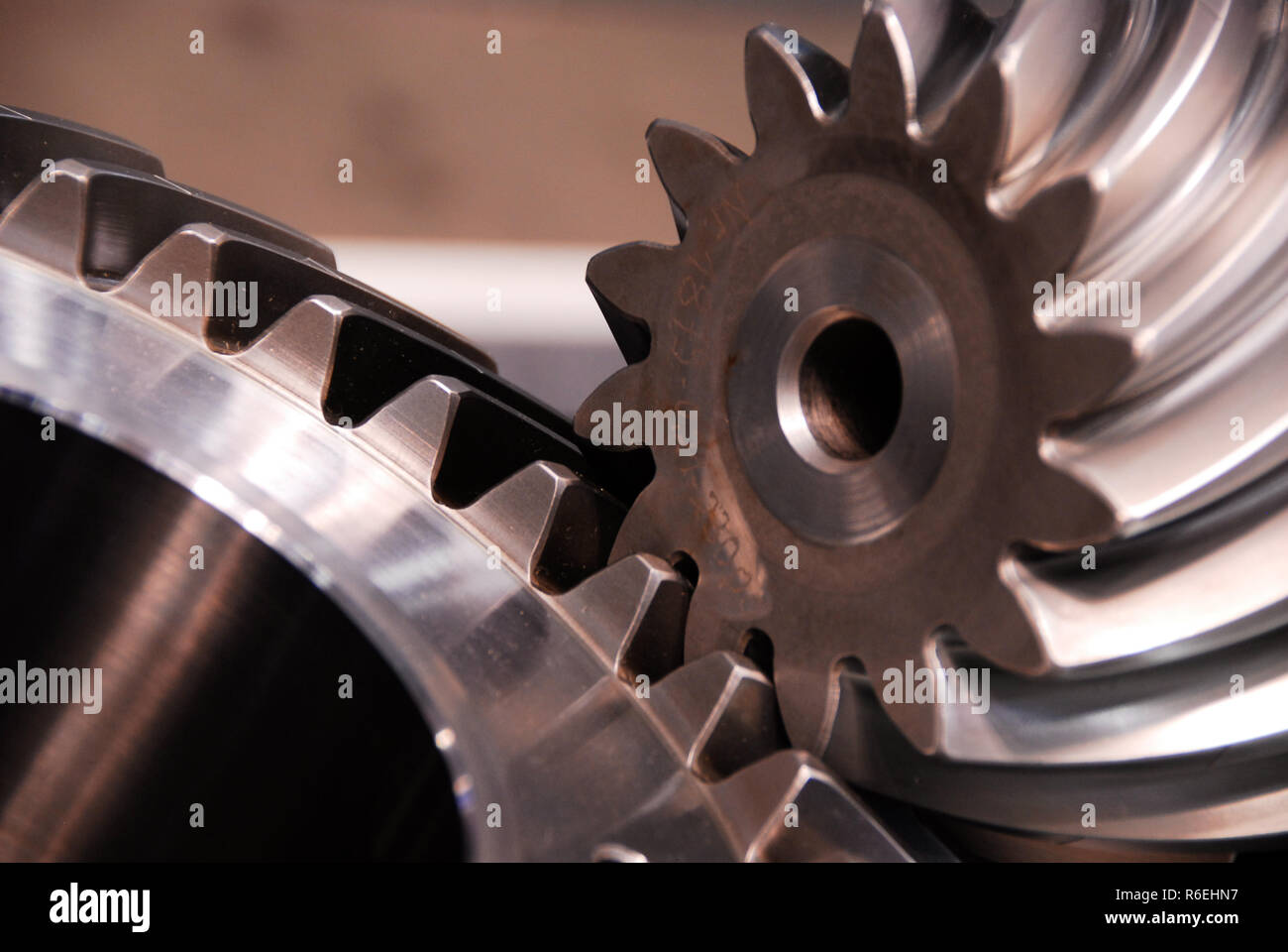 Geer-Wheel gear gear-pinion closeup Stock Photo - Alamy