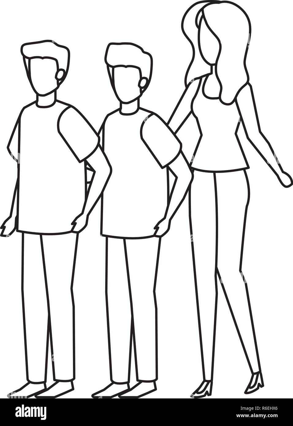 group of people characters vector illustration design Stock Vector ...