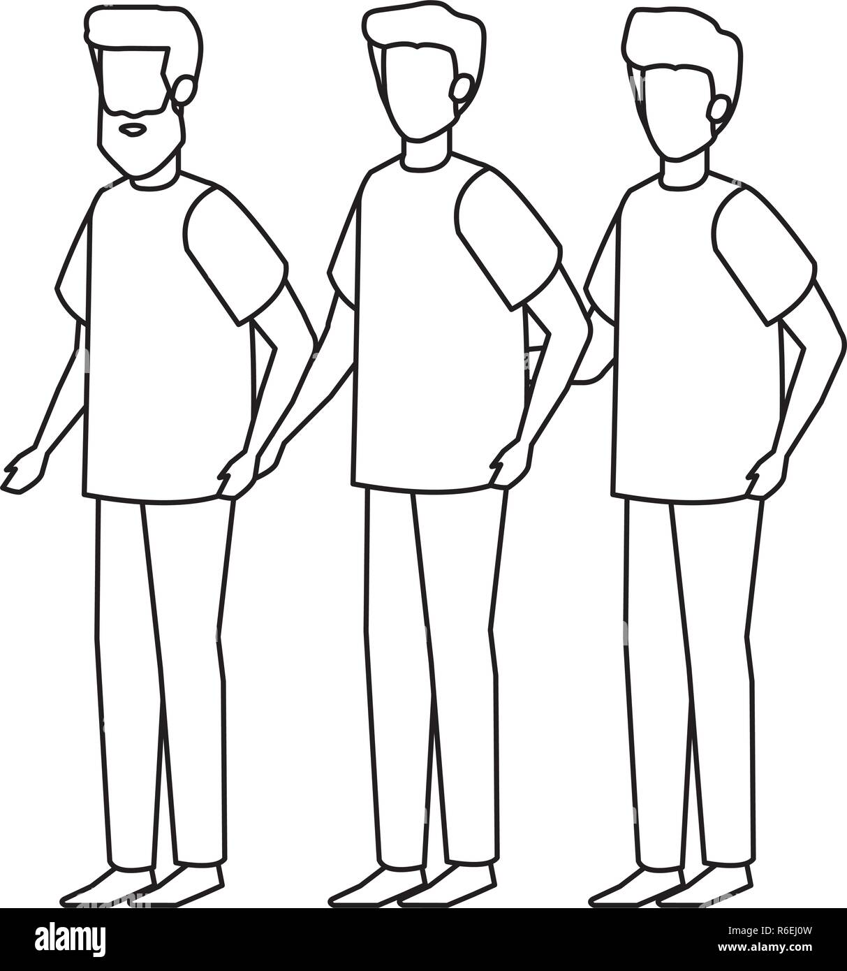 group of men characters vector illustration design Stock Vector Image ...