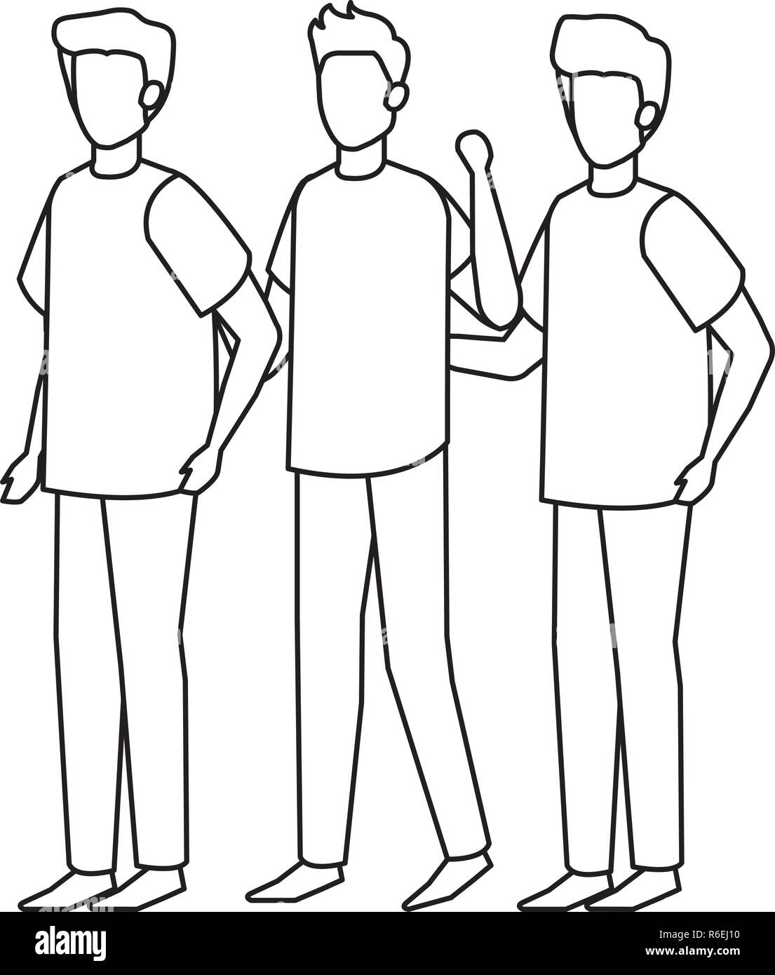 group of men characters vector illustration design Stock Vector Image ...