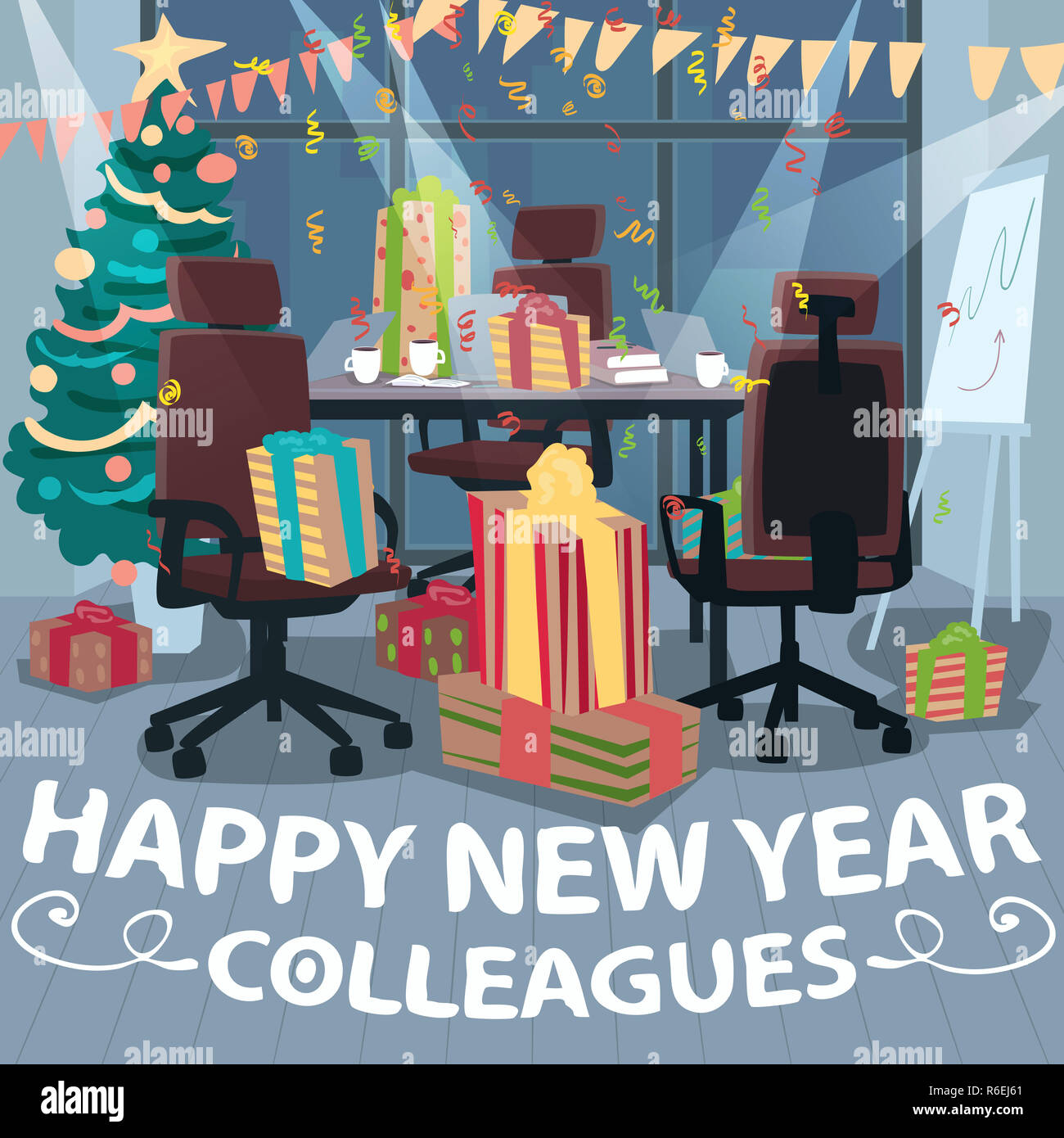 Congratulations Happy New Year from colleagues Stock Photo - Alamy