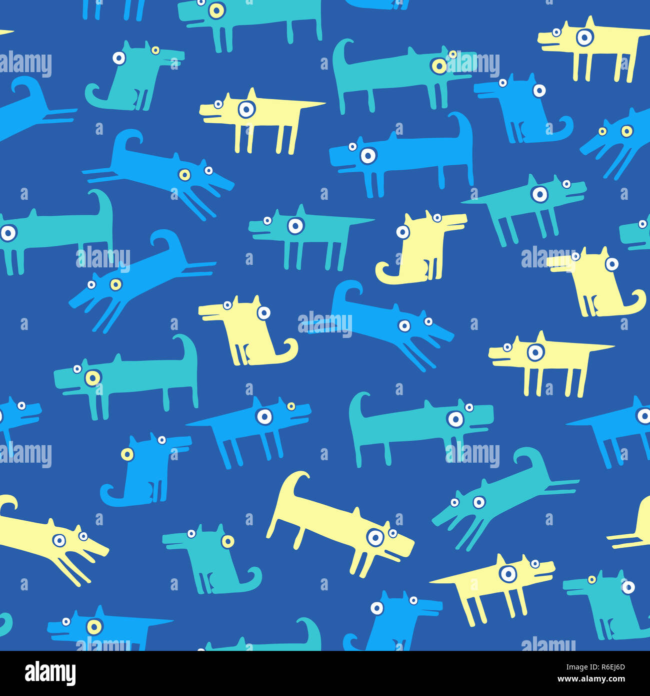 Dog pattern with blue background Stock Photo - Alamy