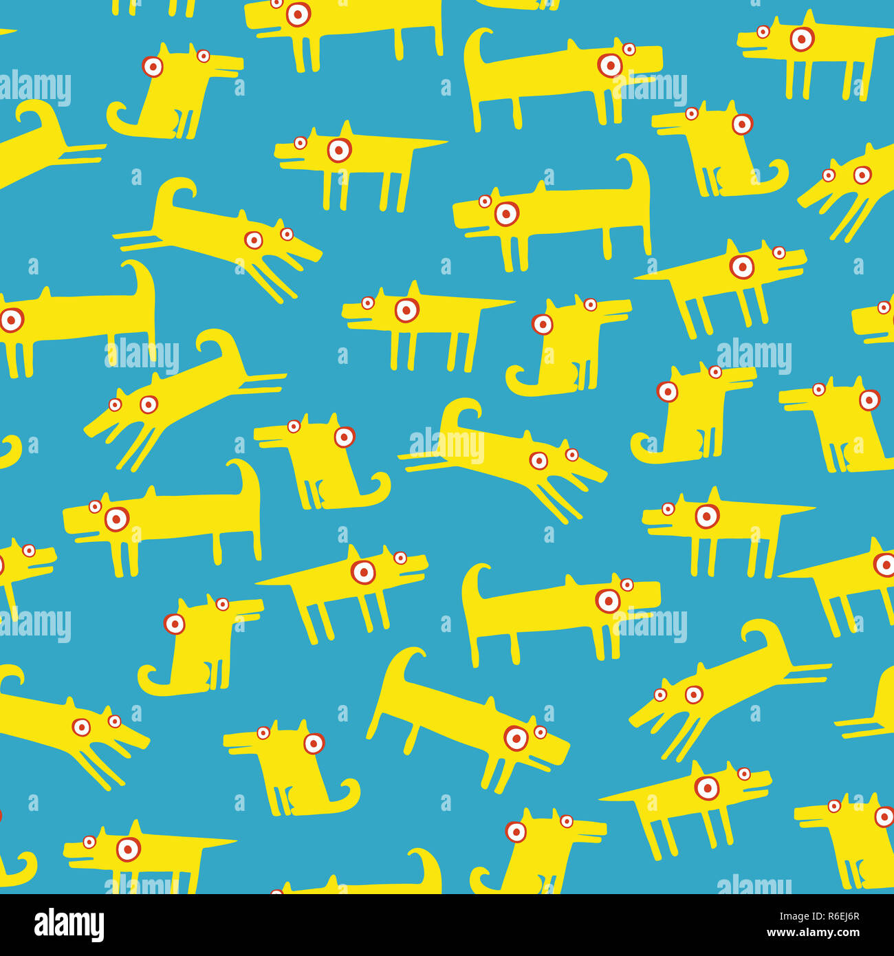 Dog pattern with light blue background Stock Photo - Alamy