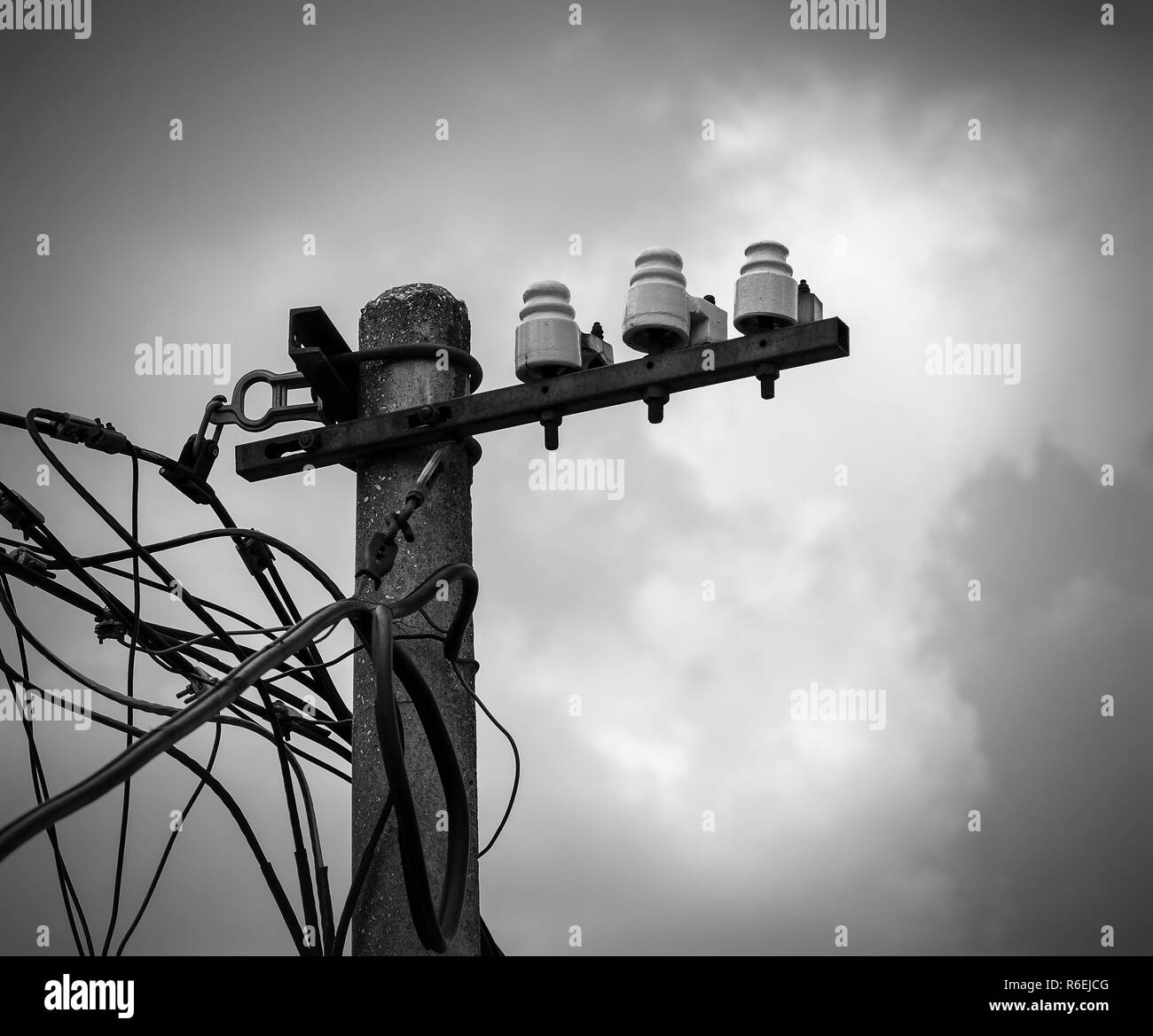 Power poles Black and White Stock Photos & Images - Alamy