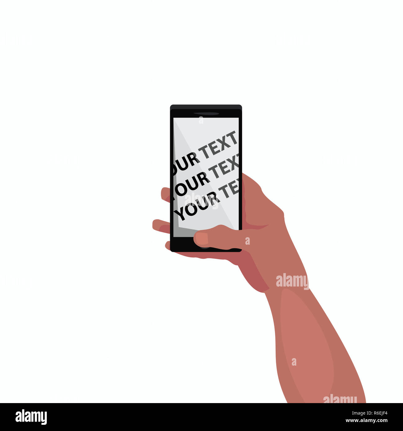 Mockup of screen of smartphone in hand Stock Photo - Alamy