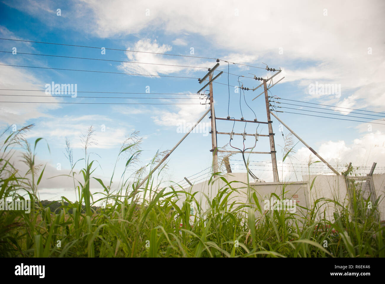 Electric supple and cable line Stock Photo - Alamy