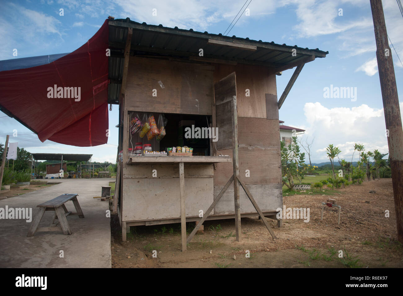 A small wooden village shop Stock Photo - Alamy