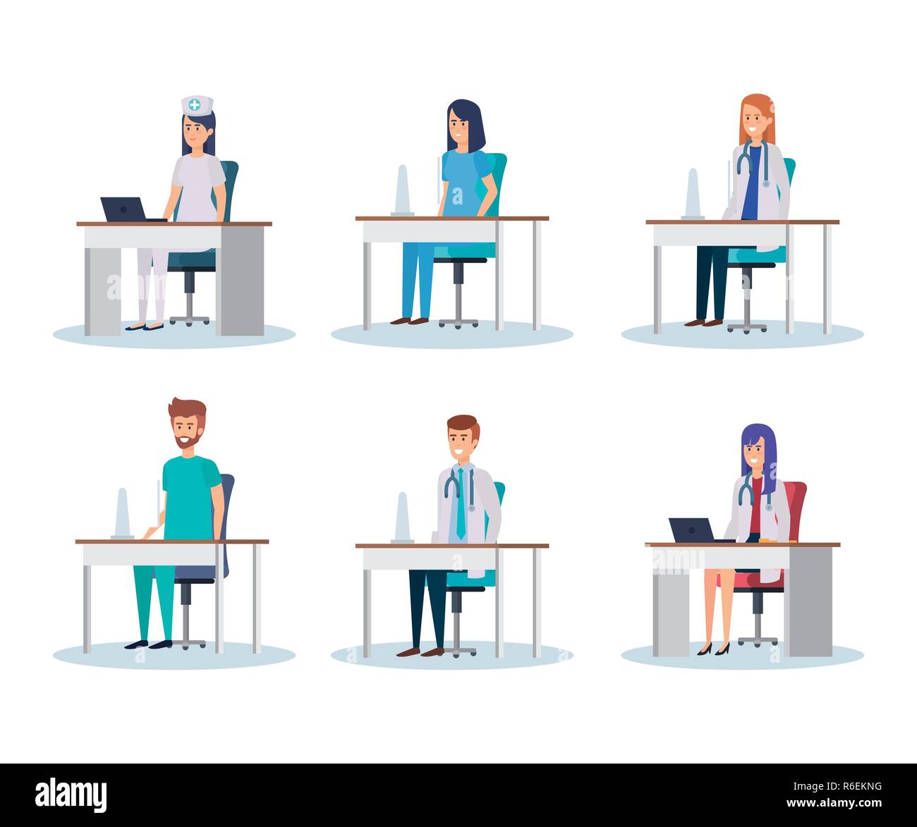 Female nurse laptop Cut Out Stock Images & Pictures - Alamy
