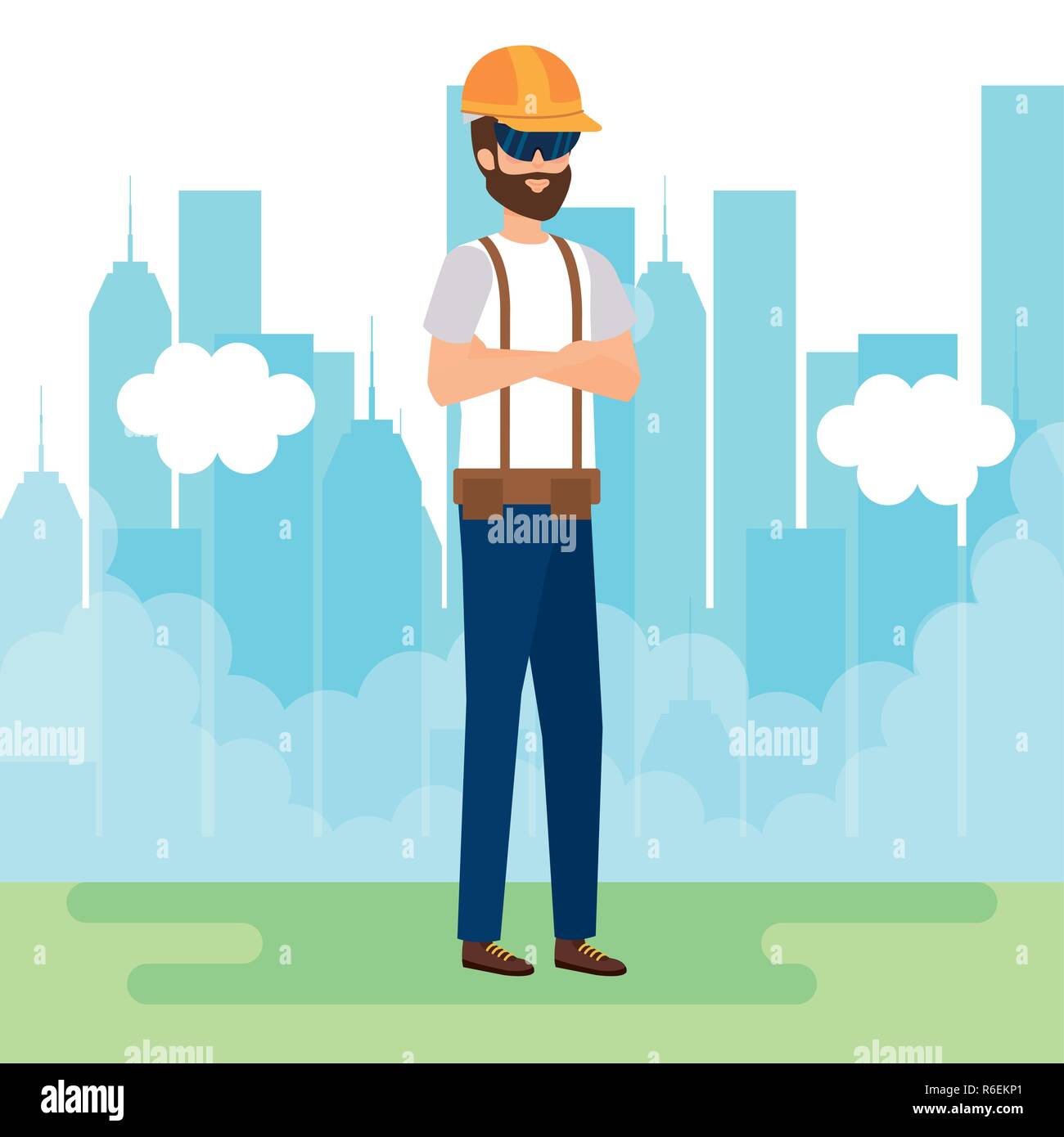 builder constructor with helmet Stock Vector Image & Art - Alamy