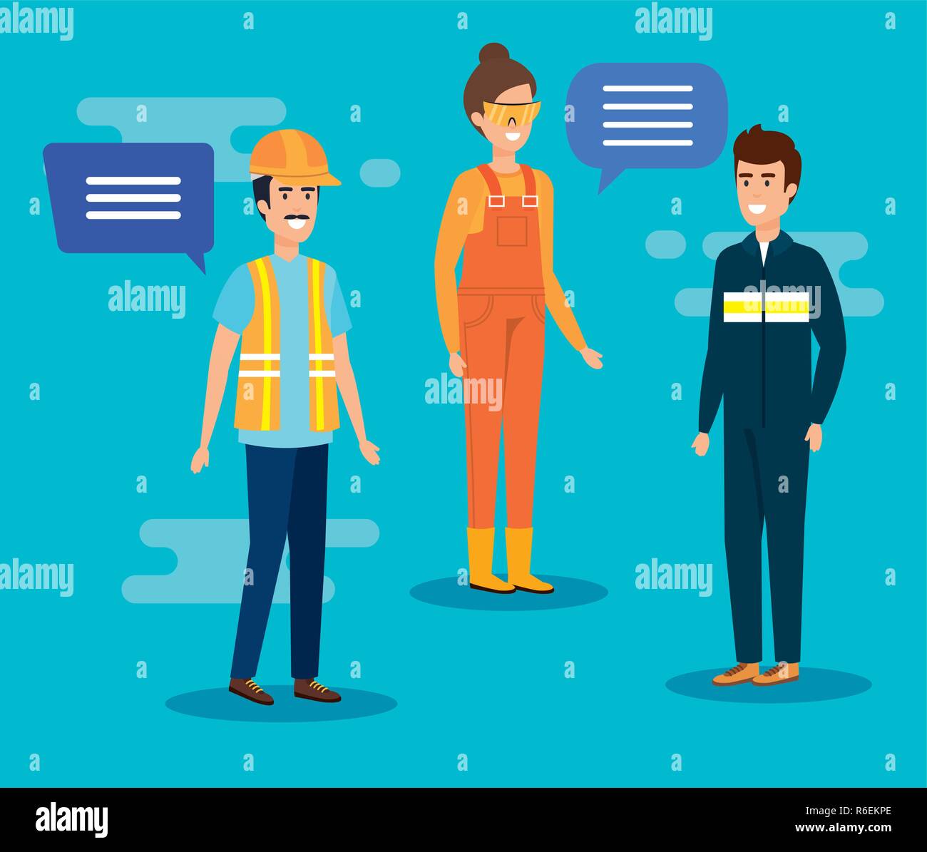 group of workers talking characters Stock Vector Image & Art - Alamy