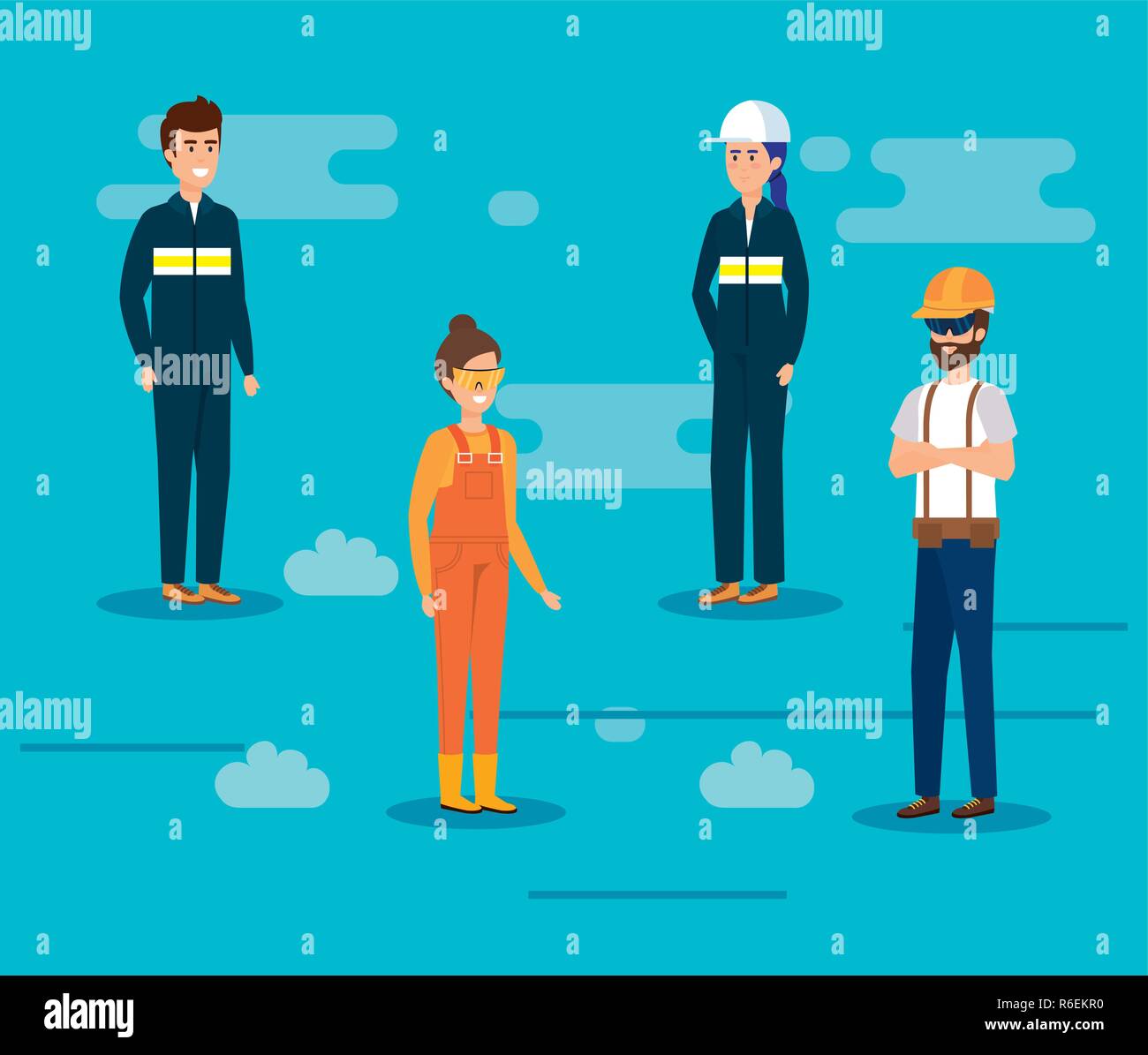 Cartoon people occupations characters set hi-res stock photography and ...