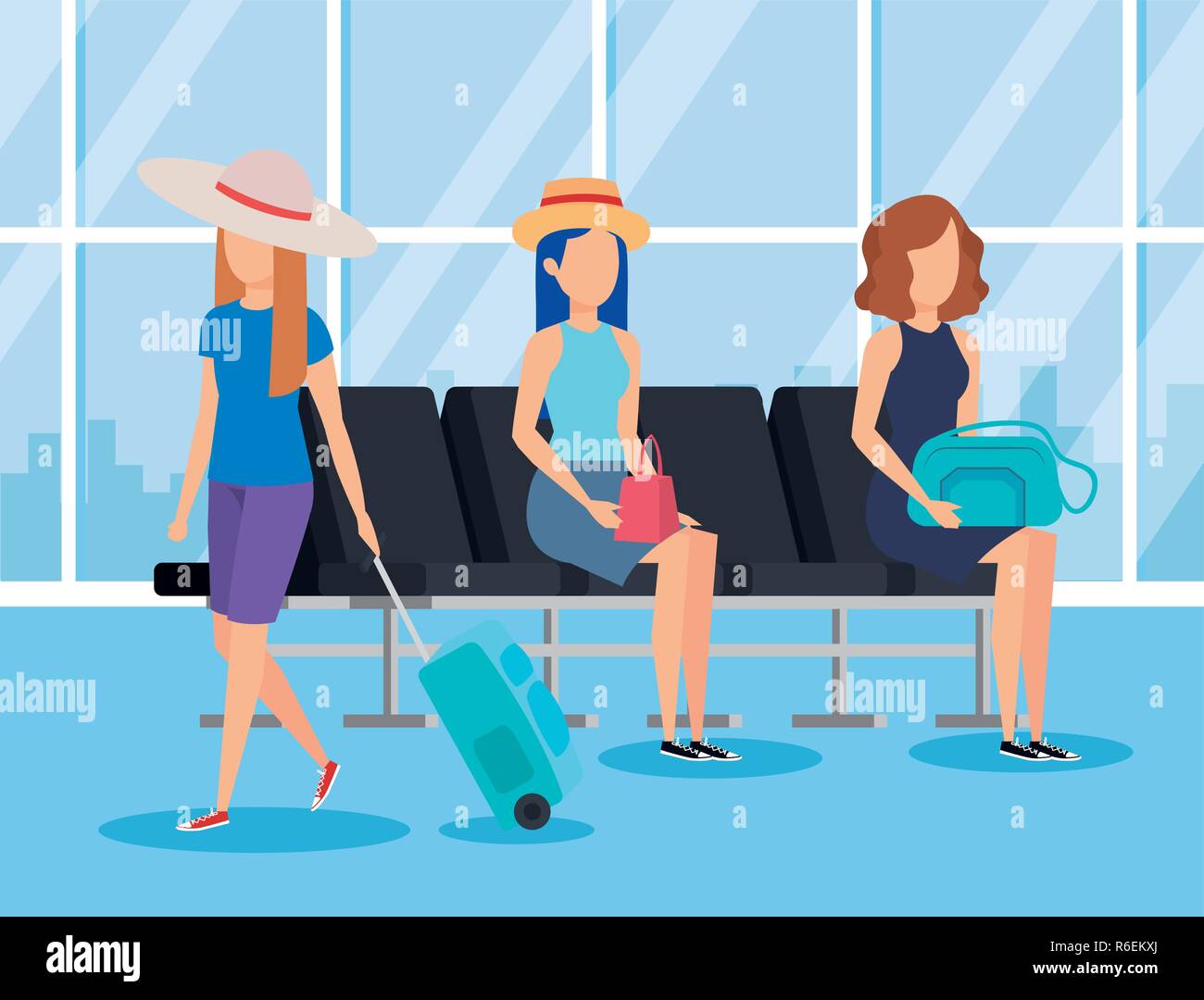 Airport terminal bench design Stock Vector Image & Art - Alamy