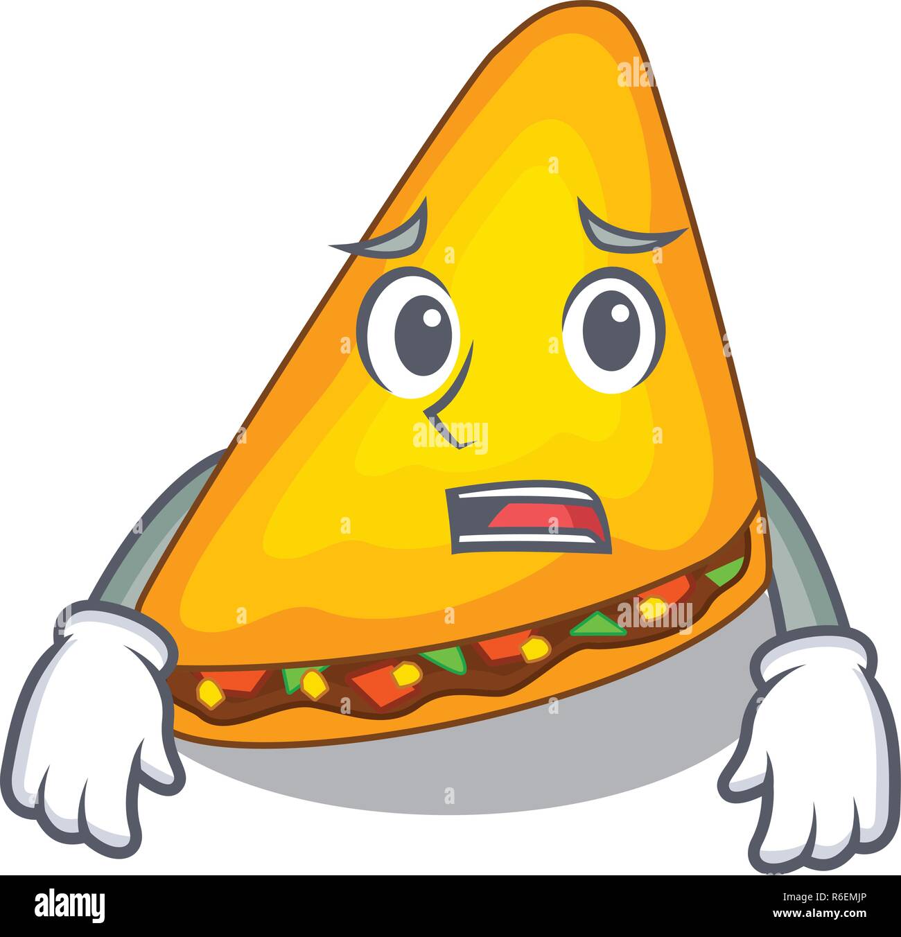 Afraid quesadilla on a table in mascot vector illustration Stock Vector ...