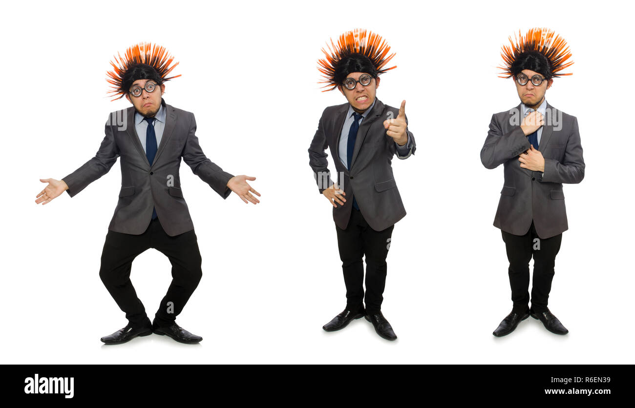 Funny man with mohawk hairstyle Stock Photo - Alamy