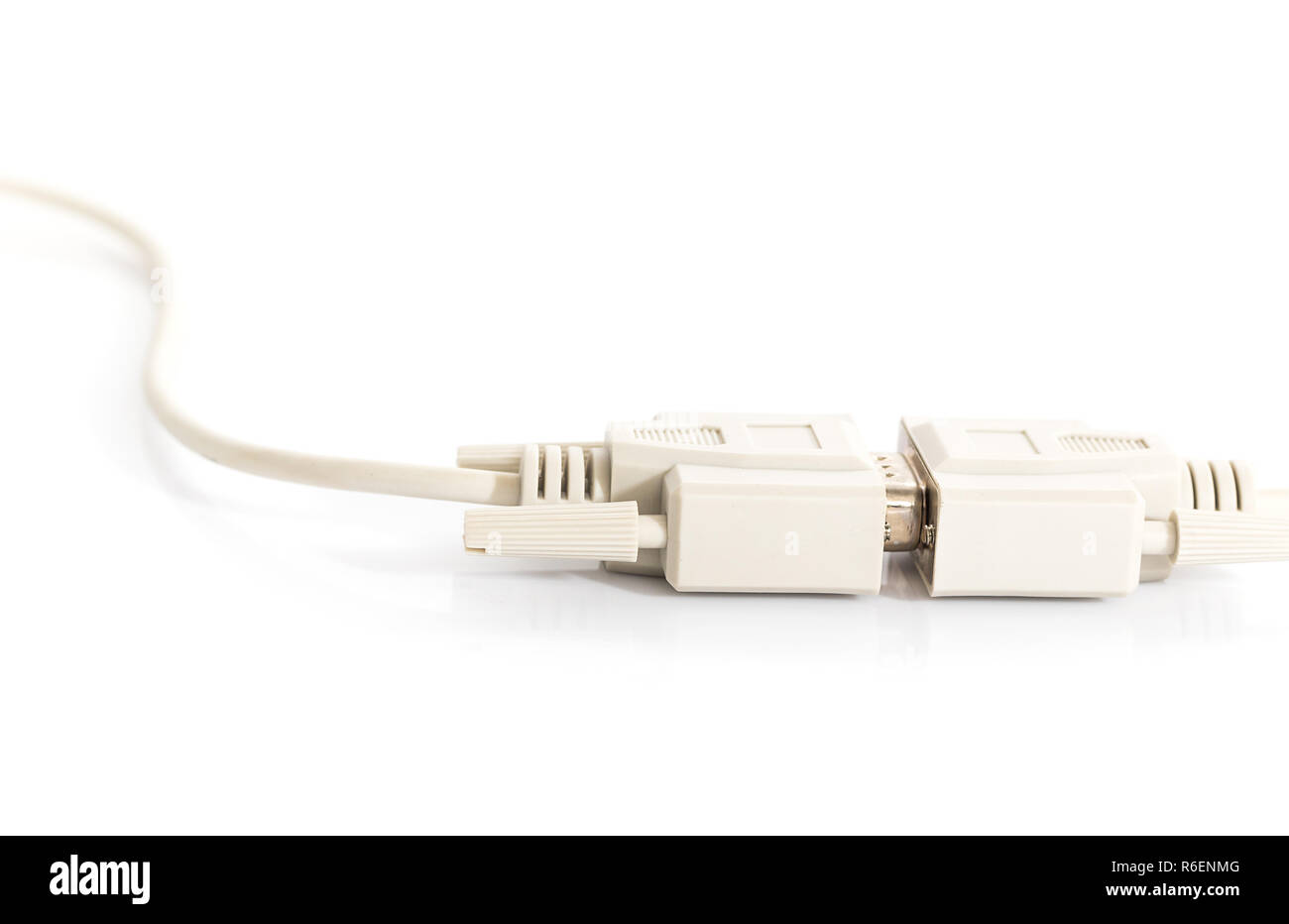 VGA input cable connector with white cord Stock Photo - Alamy