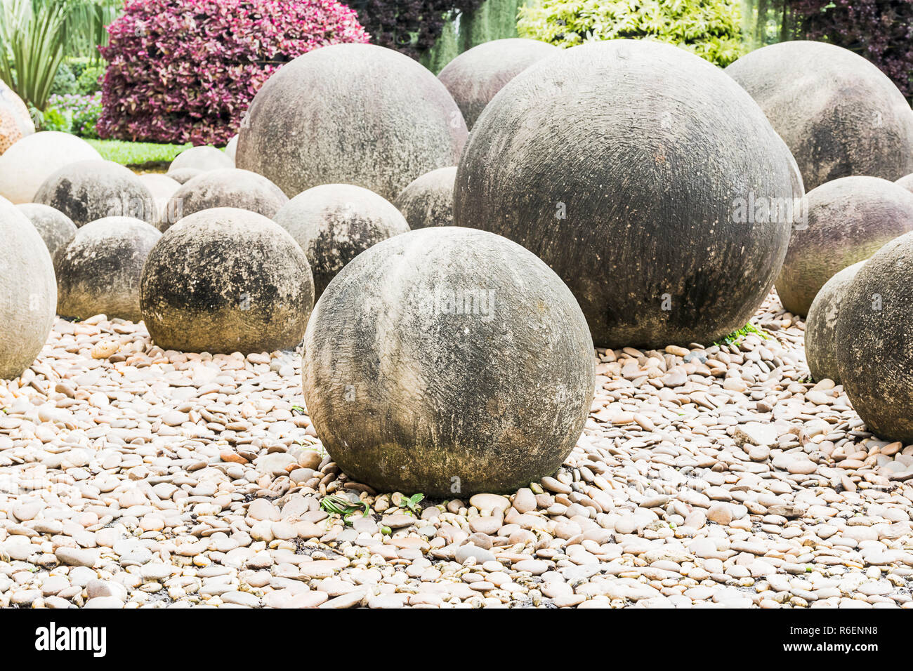 Stone in a Japanese garden Stock Photo - Alamy